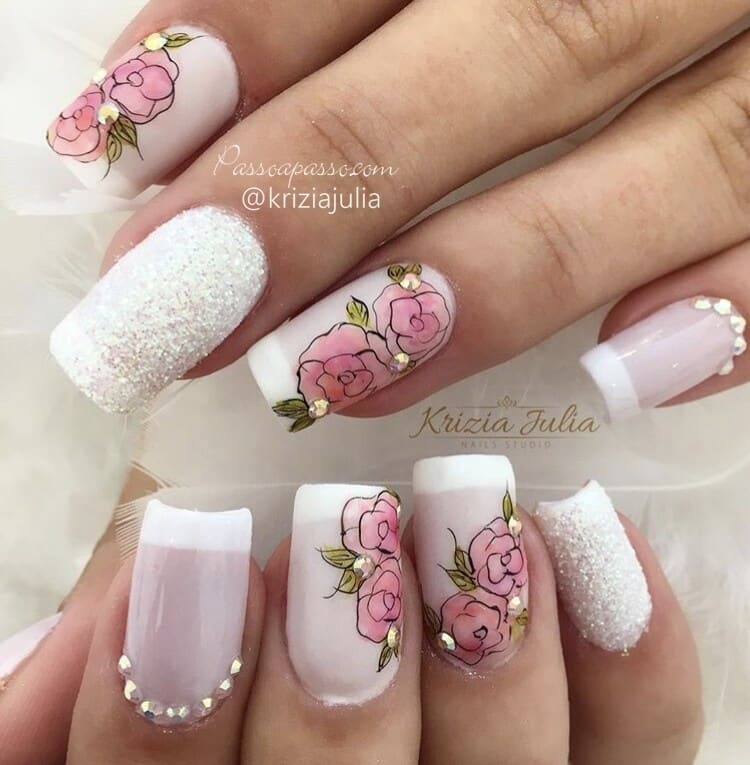 Unhas Decoradas Com Lacos E Flores - Unhas De Decoradas