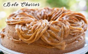 Bolo Churros: doce de leite, bolo e canela em pó